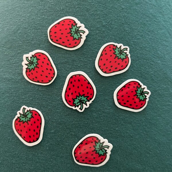 Mini Strawberry Sticker Pack, Cute Strawberry Phone Stickers, Laptop ...