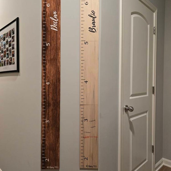 Personalized Wooden Kids Growth Chart - Height Ruler for Boys Girls ...