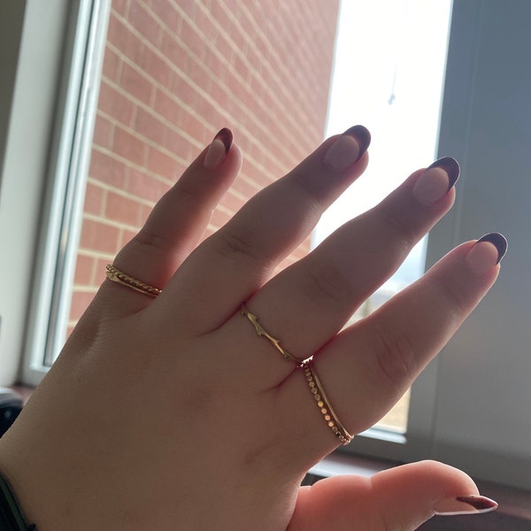 14k Gold Filled Ring, Gold Stackable Rings, Dainty Gold Ring Set, 14k ...