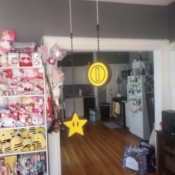 Mario Ceiling Fan Pull | Mario Bedroom | Super Home Decor | Super Star ...