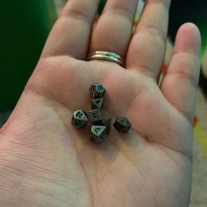 7-die Metal Micro Dice Set for D&D Dungeons and Dragons Polyhedral RPG ...