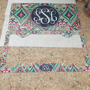 Monogrammed Car Tag Floral Roses Personalized Front License Plate 9348 ...