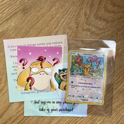 Poke Party Celebration Trading Card Cute Gifts for Him and Her Nerdy ...