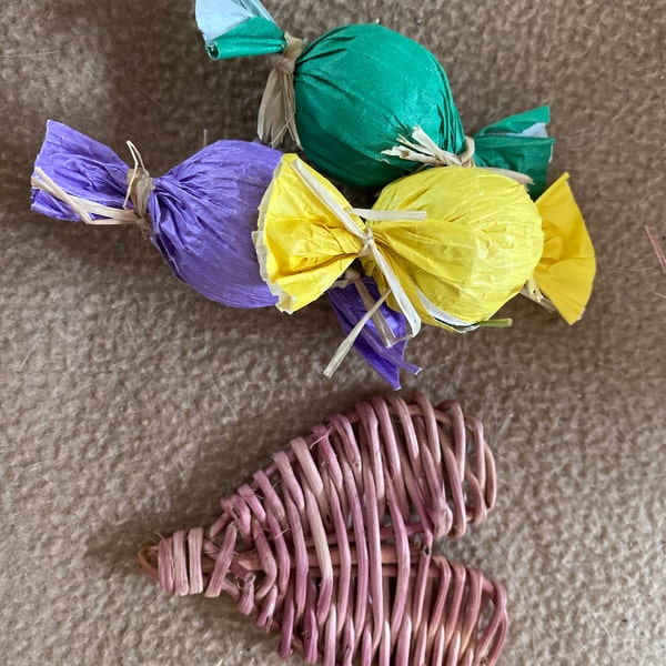 3 Mini Treat Bags. Foraging, Fling and Chew Toys. Rabbit Guinea Pig ...