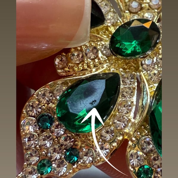 Green Crystal Butterfly Brooch: Elegant Women's Accessory - Etsy