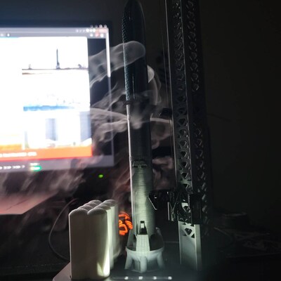 3D Printed Venting Starship Rocket A Desktop Model of Spacex's Starbase ...