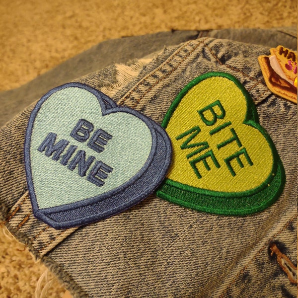 Bite Me! Anti-conversation Heart Patch. Any Color! Custom Made! F20 - Etsy