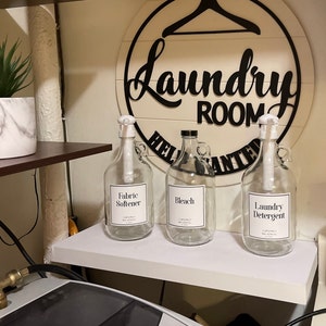 64-ounce Clear Glass Laundry Bottle Signature Laundry Collection ...