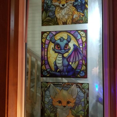 Celtic Cross Stained Glass Window Cling Available in Standard & Custom ...