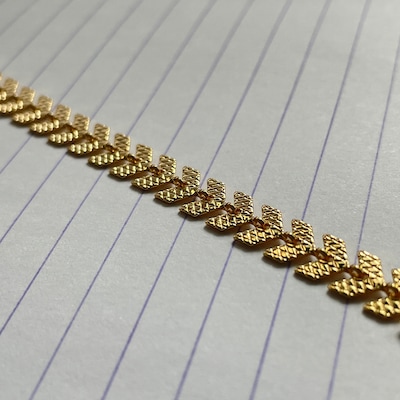 Gold Plated Brass Chevron Chain 6.5mm, Decorative Arrow Chain ...