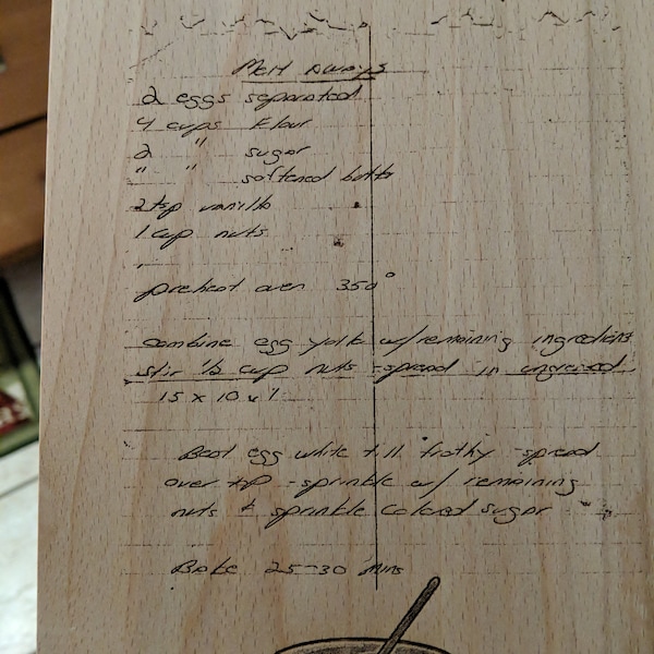 Handwritten Recipe Cutting Board, Handwritten Recipe Gift, Engraved ...