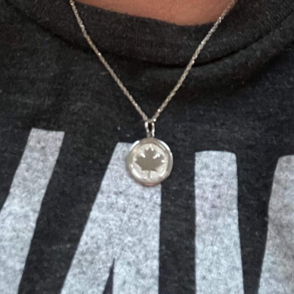 14k Solid Gold Canadian Maple Leaf Necklace, Personalized Maple Leaf ...