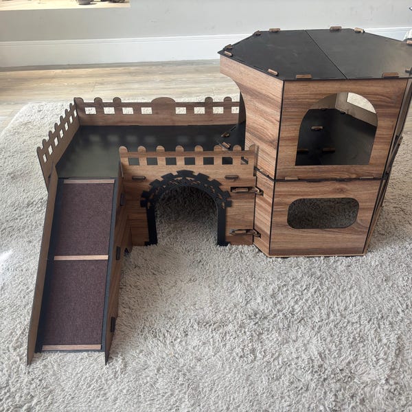 Special Design Bunny Castle, Wooden Rabbit Castle, Large Rabbit House ...