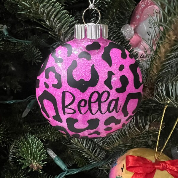 Leopard Print Ornament Personalized, Leopard Ornament Sets ...