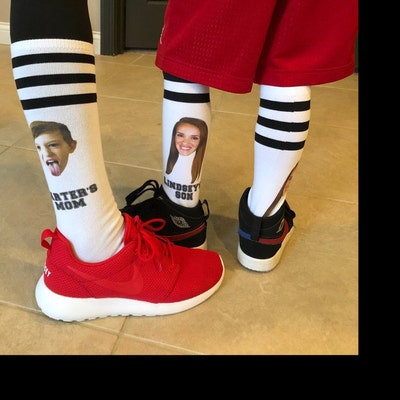 Personalized Striped Knee High Socks, Design Your Own Custom Socks, Add ...