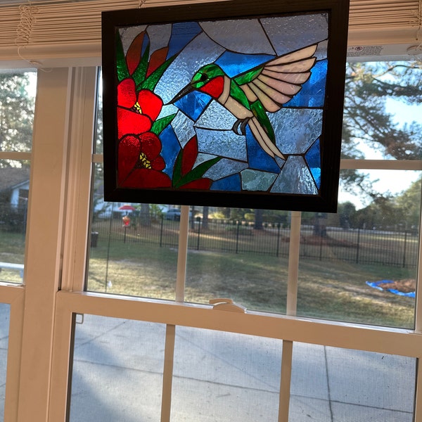 Stained Glass Mosaic Columbines Window Suncatcher - Etsy