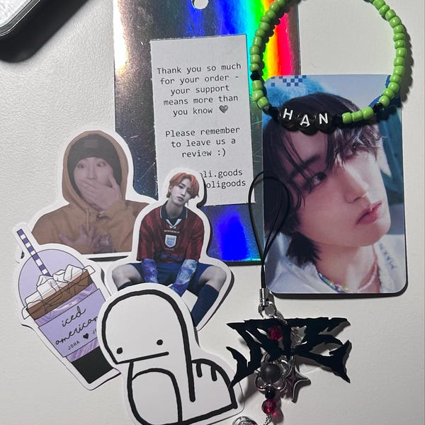 Stray Kids Laser Cut ATE Logo Lightstick Charm Tour Bag Accessory Fan ...