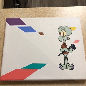 Squidward's Self-Portrait with The Paper Spongebob | Etsy