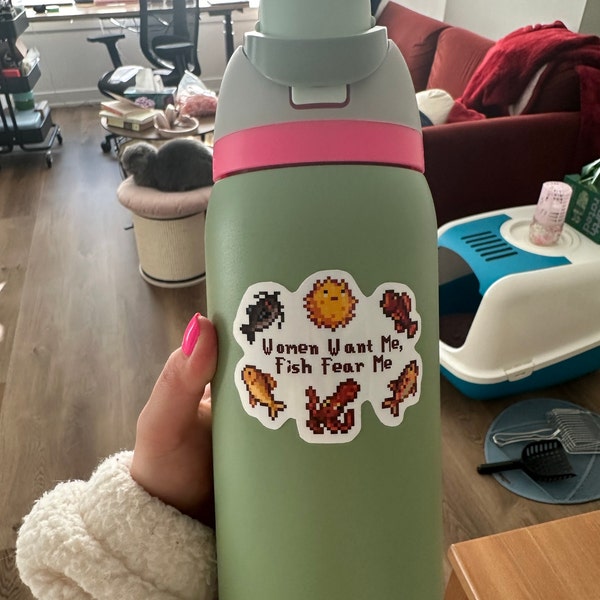 Stardew Valley Women Want Me, Fish Fear Me Sticker / SDV Fishing ...