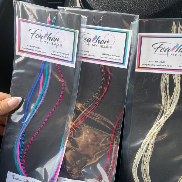 Hair Feathers, 6 Hair Feather Extensions, Pick Your Length up to 16 ...