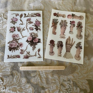 Rub-on Stickers 2 Sheets Hands With Flowers Floral Hand Holding Flower ...