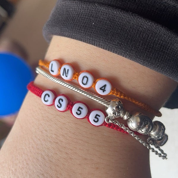 Formula 1 Driver Initials and Number Bracelet, F1, Norris Leclerc ...