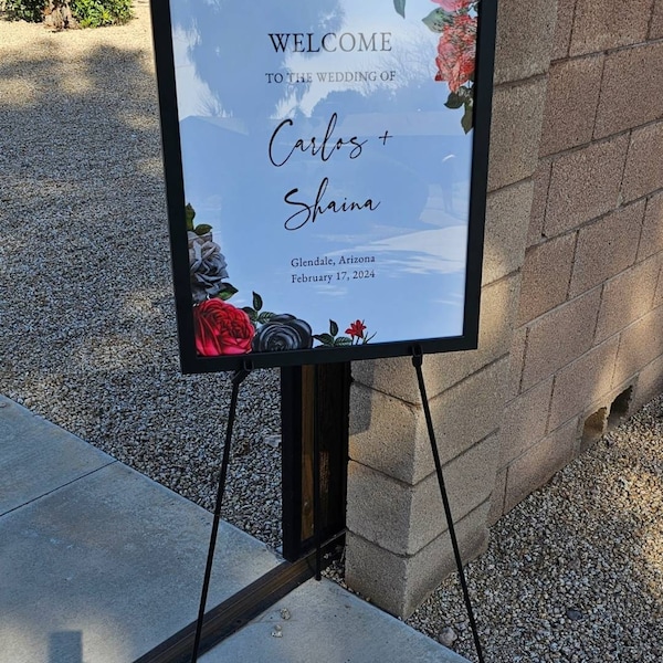 Large 65" Black Metal Easel Stand, Wedding Sign Tripod Stand ...