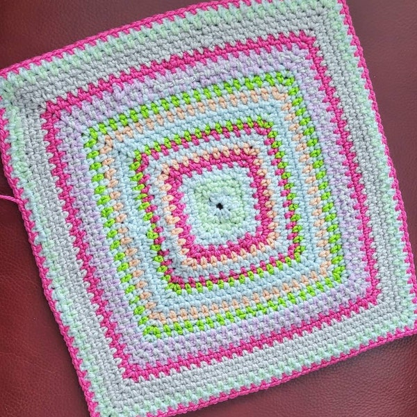 Moss Stitch Square Temperature Blanket Crochet Pattern & Color Chart ...
