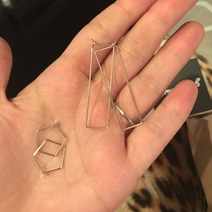 Minimalist Mini Geo Hoops / / Delicate Wire Hoop Earrings in - Etsy