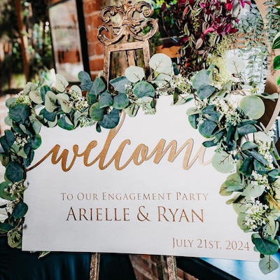 Wedding Welcome Sign Large Welcome Sign Frosted Acrylicand Gold Welcome ...
