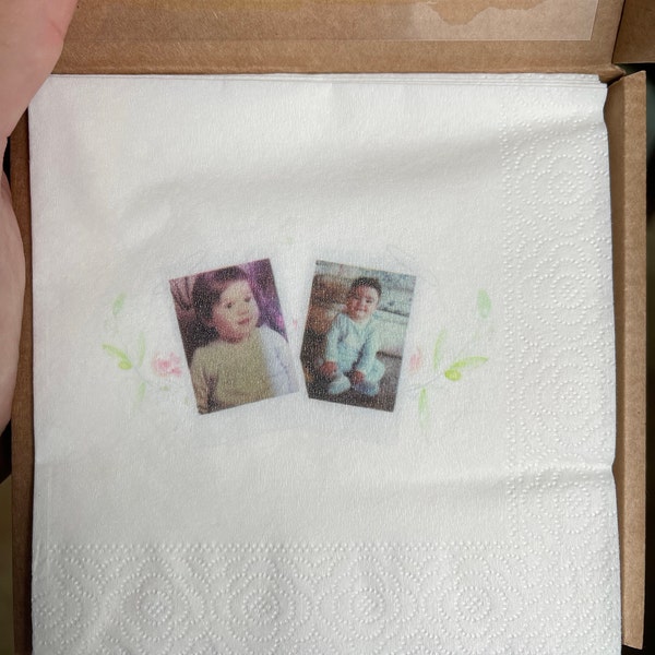 Set of 50 Personalized Birthday Party Napkins * Photo Napkins * Custom ...