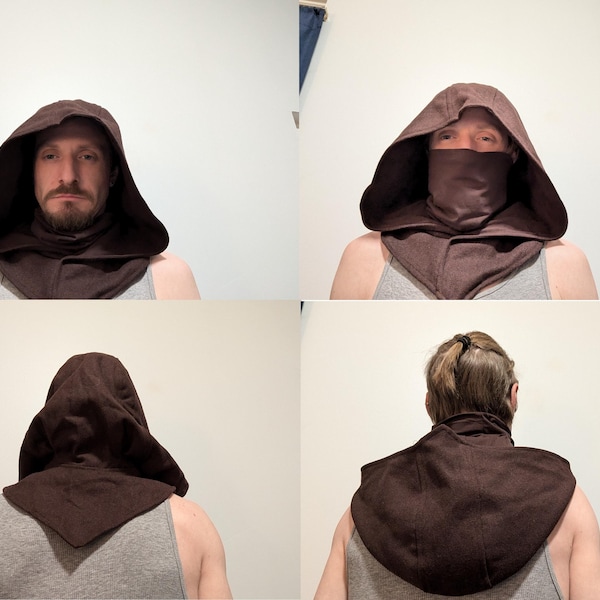 Devil Hood Red Rise Mask Faux Leather Hoodie Hand Ninja Assassin King ...