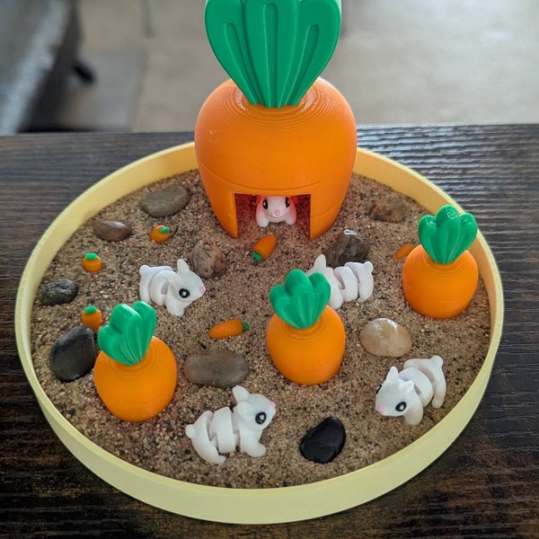 Bunny Zen Garden - Fidget Desk Sandbox - Cubicle Decor - Office Desk ...