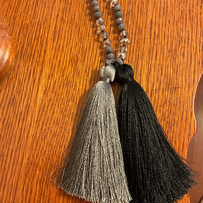 Black Silk Tassel, Extra Thick Tassel, Large Tassels, Silk Tassel, Mala ...