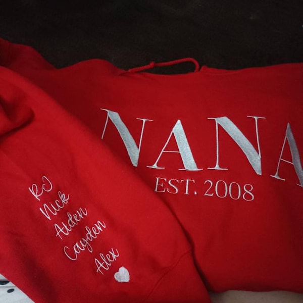 Personalized Last Name Embroidered Sweatshirt With Est Date, Custom ...