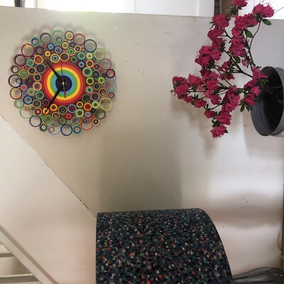 Wall Clock Paper Clock Colorful Clock First Anniversary - Etsy