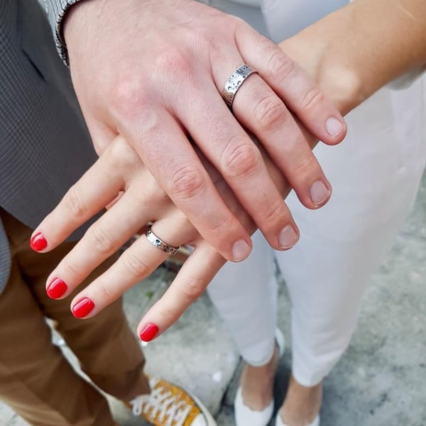 Amor Aeternus Ring Set, in Sterling Silver, 4mm and 6mm, Matching ...