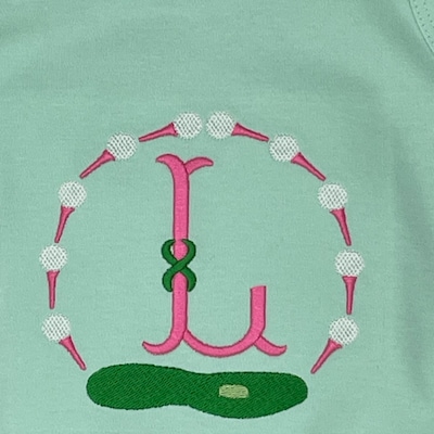 Golf Monogram Frame Preppy Design for Machine Embroidery, 3 Sizes PES ...
