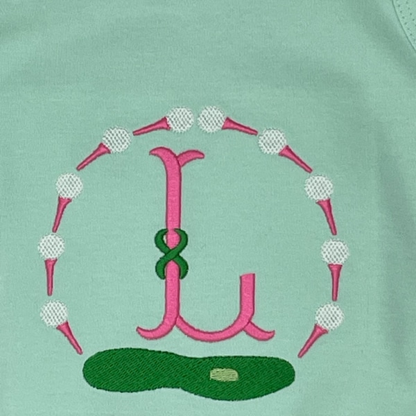 Golf Monogram Frame Preppy Design for Machine Embroidery, 3 Sizes PES ...