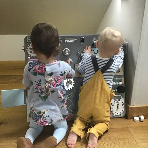 Personalized Busy Board With Chalk Board, Panel for Drawing With ...