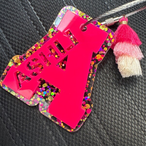 Initial Keychain, Backpack Tag, Water Bottle Name Tag, Varsity Letter ...