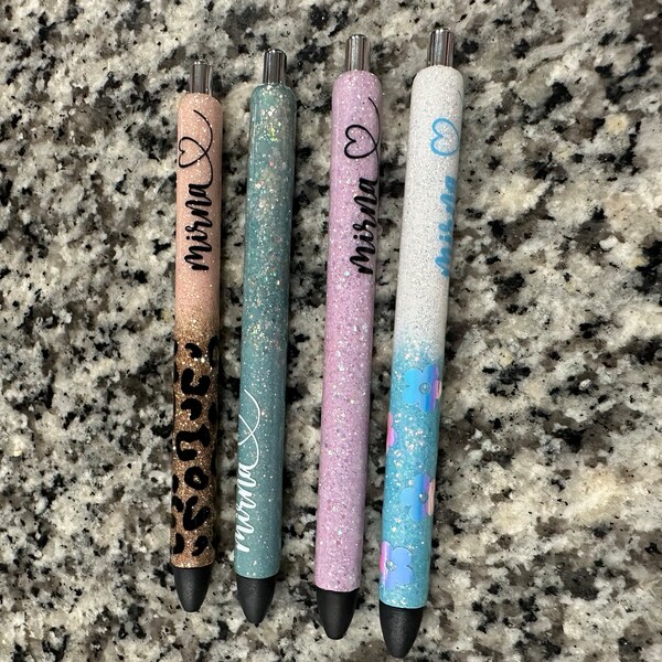 Phases of the Moon Glitter Gel Pen, Custom Epoxy Glitter Pen, Custom ...