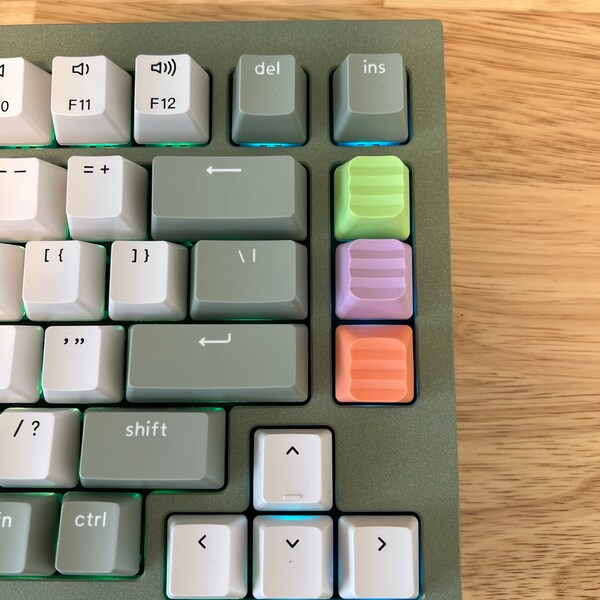 Pleat Keycaps, Green Colour, OEM Profile R1, R2, R3, R4, MX Mount and ...