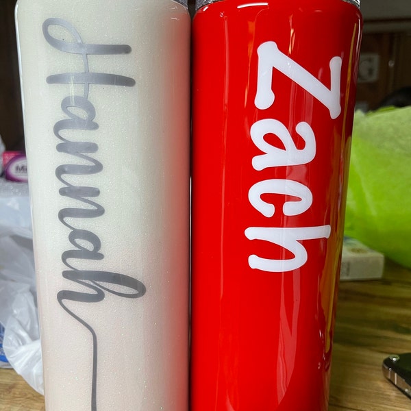 Personalized 30 Oz Skinny Glitter Tumbler / Custom - Etsy