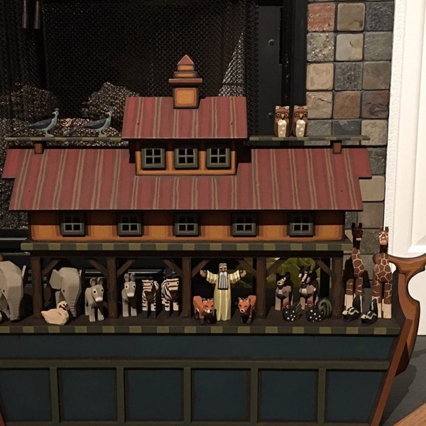 Carved Wood Timber Frame Noah's Ark With Drawer - Etsy
