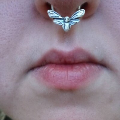 Ornate Septum Ring Tribal Septum Hoop Sterling Silver Septum - Etsy