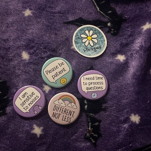 Autism Badge Set INCLUDES 6 Badges Badge Packs Autism Gift Autism ...