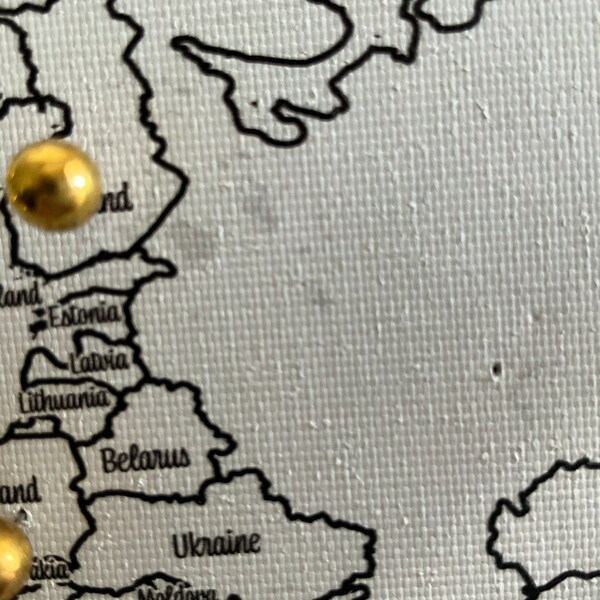 Push Pin Mini World Travel Map Countries Labeled Personalizable Cork ...