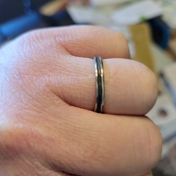 Rustic Silver Jewelry Silver Band Ring Organic Ring Silver Band Ring ...