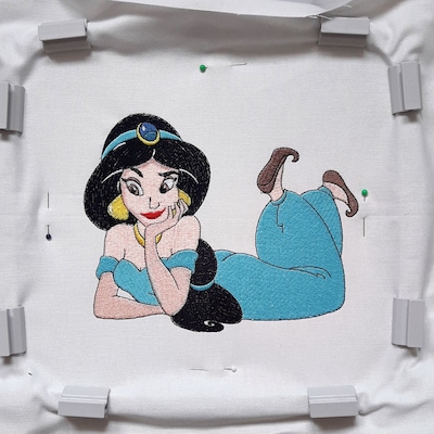 Aladdin Princess Jasmine Embroidery Design, 4x4 and 5x7 Hoop, Princess ...
